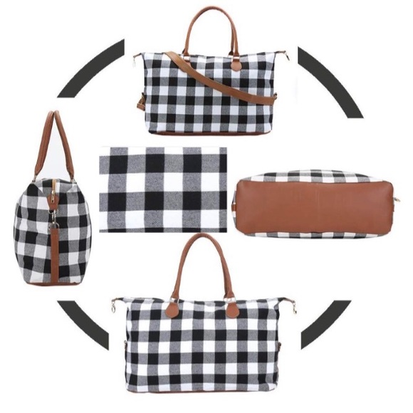 Bags | White Buffalo Plaid Weekender Large Travel Bag | Poshmark